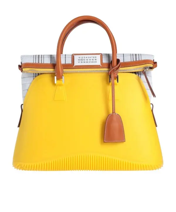 MAISON MARGIELA Large Checked Tote Bag - Yellow