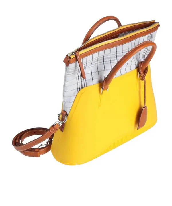 MAISON MARGIELA Large Checked Tote Bag - Yellow