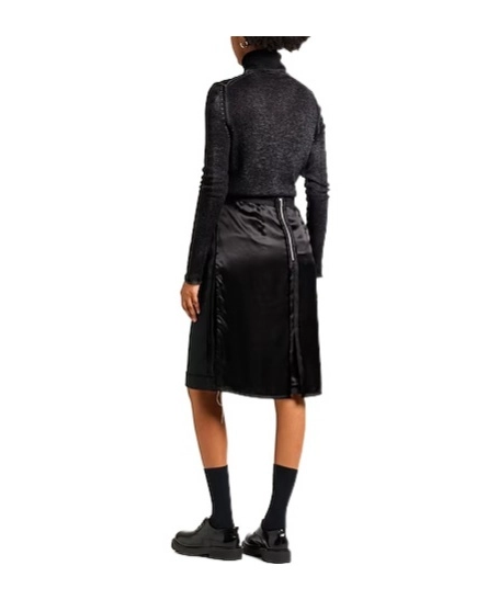 MAISON MARGIELA Minimalist Wool Satin Pencil Skirt