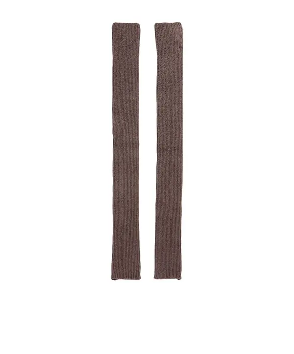 Rick Owens Minimalist Solid Color Knitted Leg Warmers - Brown