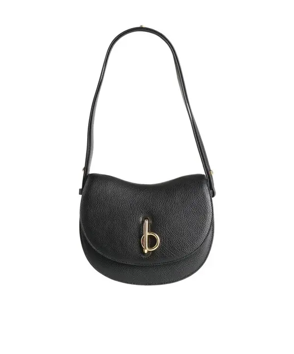 Burberry Leather Saddle Bag - Black