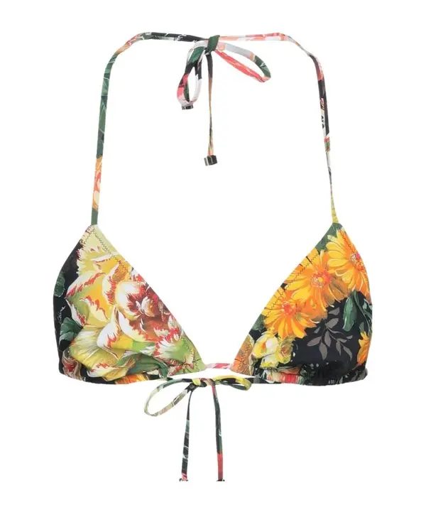 Dolce & Gabbana Colorful Floral Triangle Bikini - Black