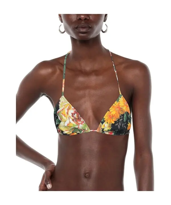 Dolce & Gabbana Colorful Floral Triangle Bikini