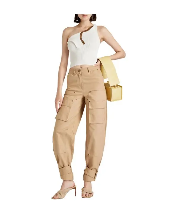 Jacquemus Single-shoulder Two-color Knitted Top