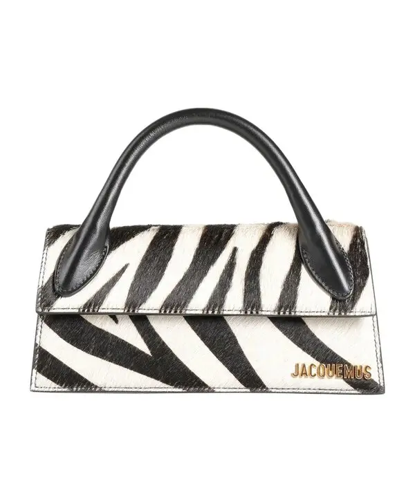 Jacquemus Zebra Print Flap Bag - Black