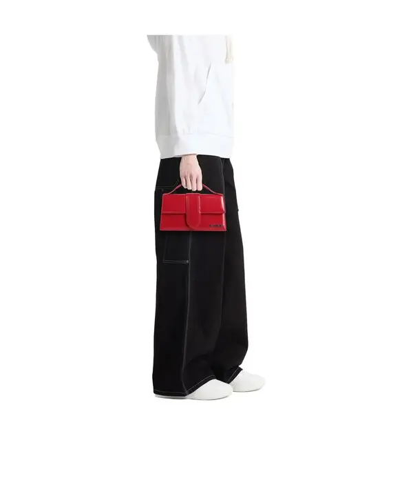 Jacquemus Glossed Leather Shoulder Bag - Red