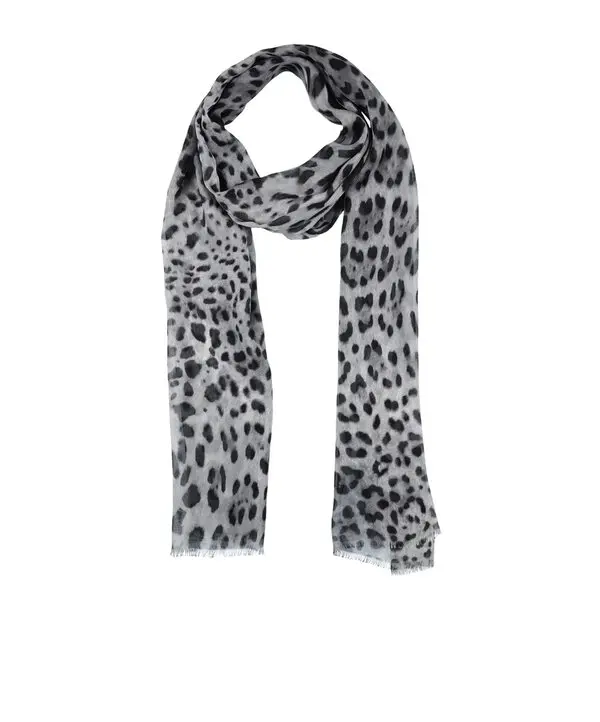 Dolce & Gabbana Leopard Print Scarves - Gray
