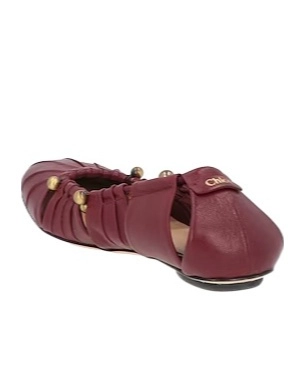 Chloé Hollow Out Round Toe Ballet Flats - Red