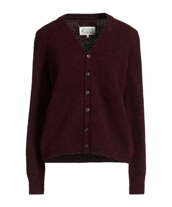 MAISON MARGIELA Two-tone Knit Cardigan - Wine Red