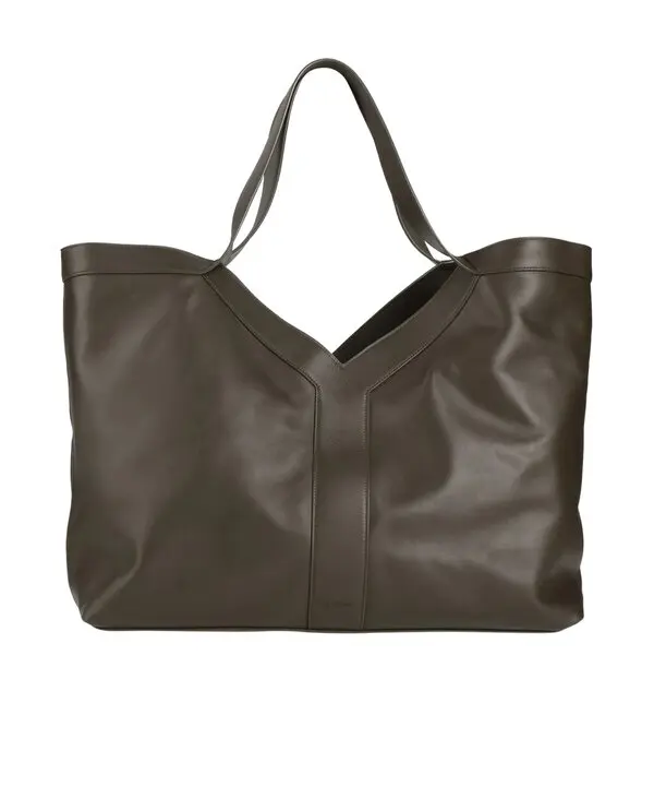 Saint Laurent Leather Shopper Bag - Green