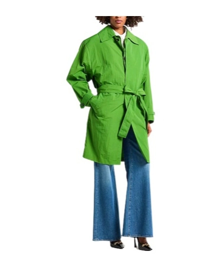 Saint Laurent Solid Color Long Sleeve Trench Coat