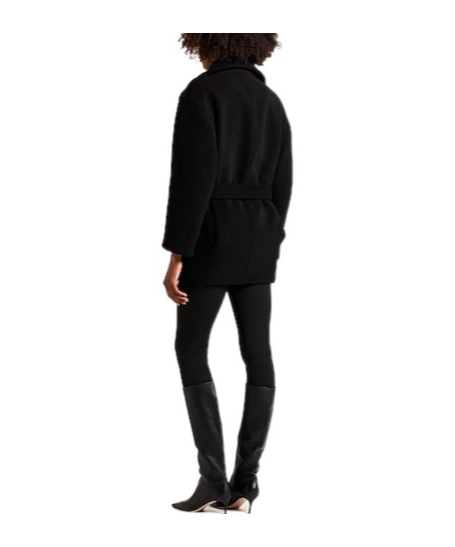 Saint Laurent Minimal Long-sleeve Wool Coat