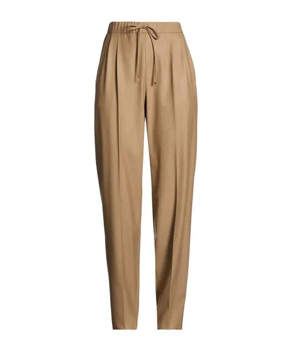 Max Mara Stretch Straight Leg Pants - Light Brown