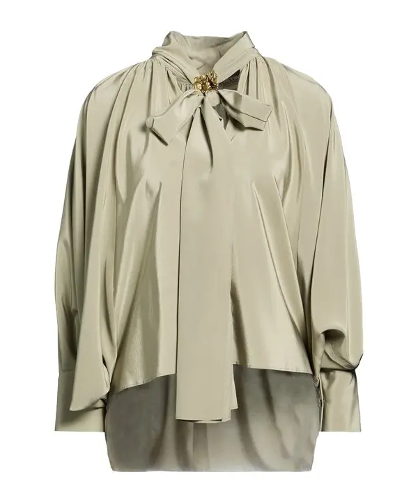 Max Mara Georgette Bow Blouse - Green