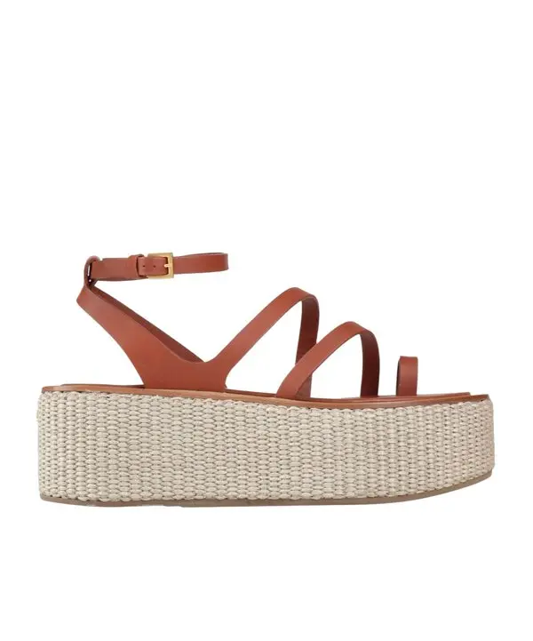 Max Mara Leather Jute Sole Sandals