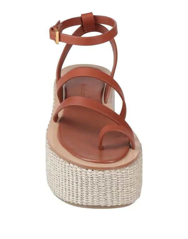 Max Mara Leather Jute Sole Sandals