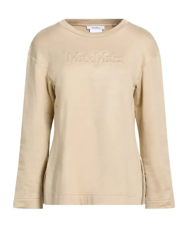 Max Mara Solid Long Sleeve Sweatshirt - Sand-colored