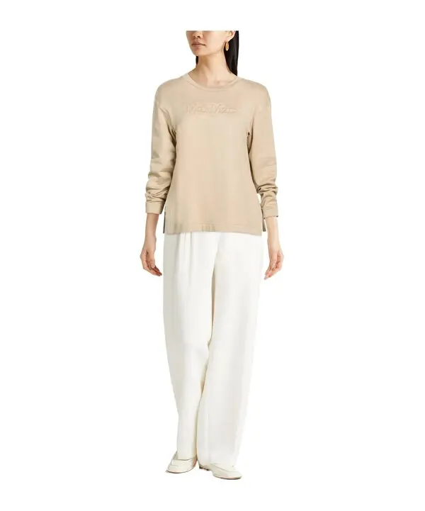 Max Mara Solid Long Sleeve Sweatshirt - Sand-colored