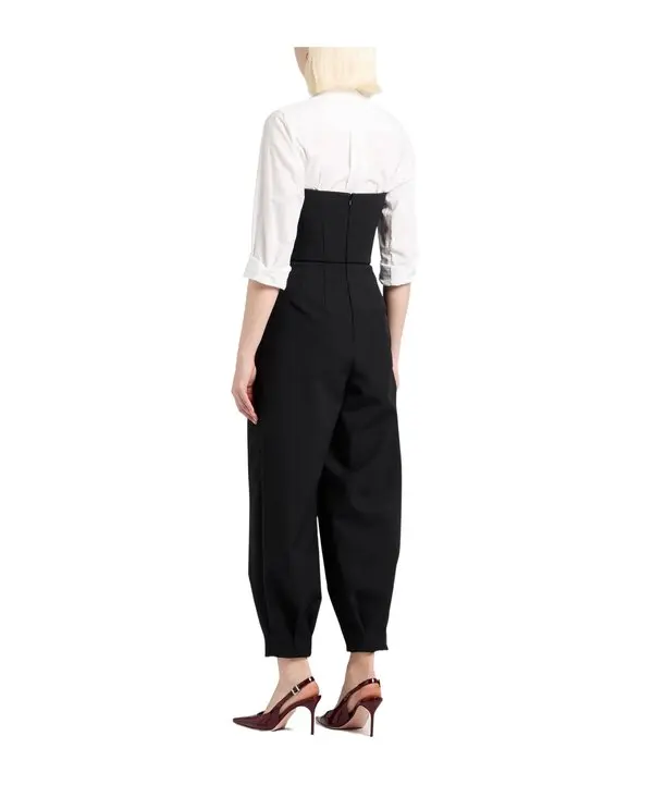 Max Mara Solid Strapless Crepe Jumpsuit