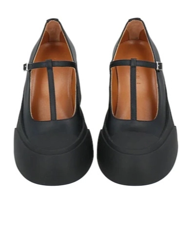 Marni Minimal Round-toe Block Heel Shoes