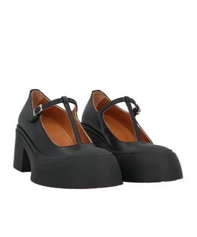 Marni Minimal Round-toe Block Heel Shoes