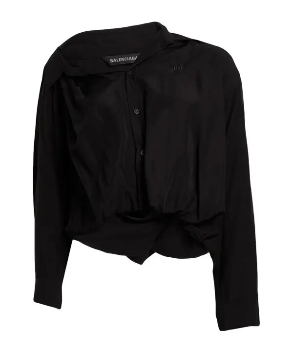 Balenciaga Solid Color Long-sleeve Shirt