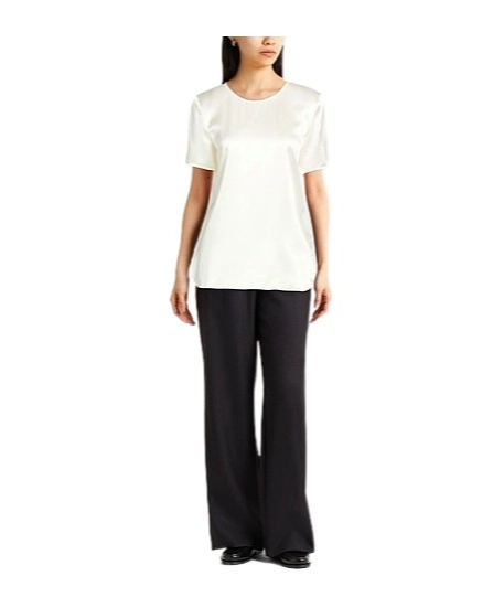 Max Mara Short-sleeved Satin Top - White