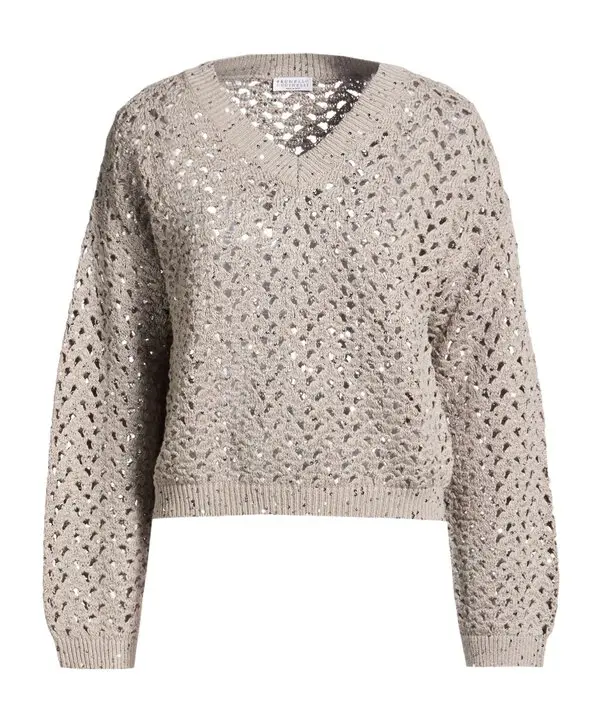 Brunello Cucinelli Medium-thick Crocheted Sweater - Nude