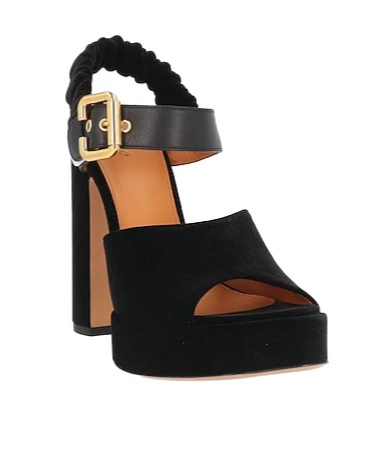 Chloé Minimal Square-toe Velvet Sandals