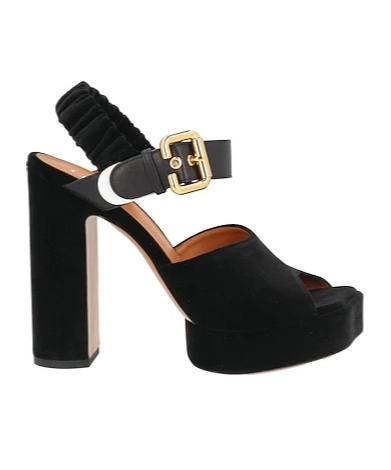 Chloé Minimal Square-toe Velvet Sandals