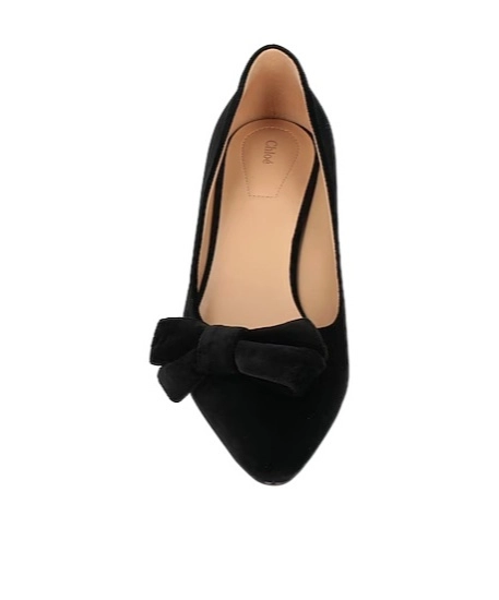 Chloé Velvet Bow High Heels - Black