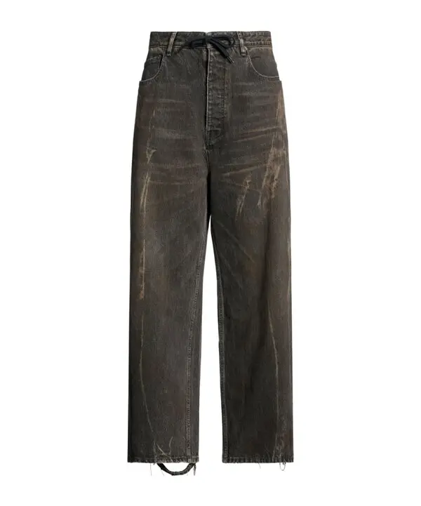 Balenciaga Loose Casual Jeans - Black