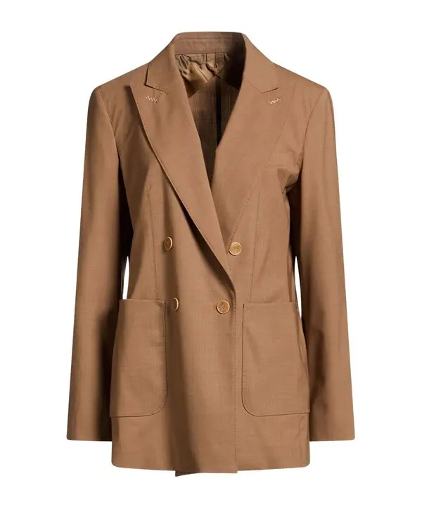 Max Mara Double Breasted Blazers - Light Brown