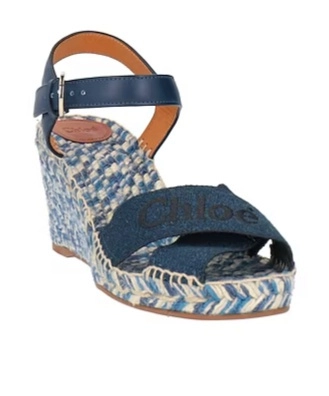 Chloé Straw Woven Sandals With Hemp Sole