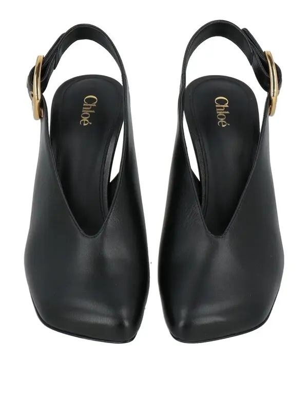 Chloé Square-toe Leather High Heels