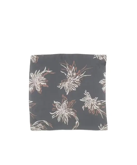 Brunello Cucinelli Floral Print Pocket Square - Gray