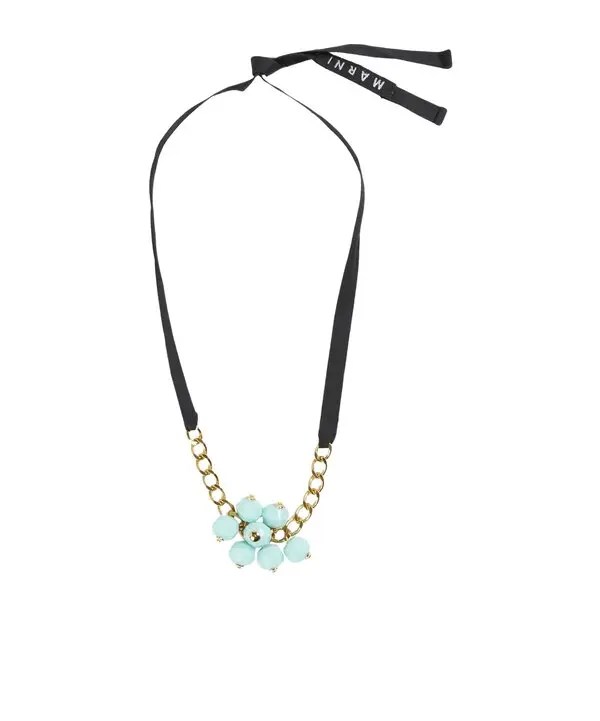 Marni Beaded Chain Necklace - Black