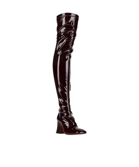 Chloé Patent Leather Square-toe Tall Boots