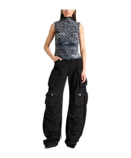 DIESEL® Sleeveless Turtleneck Zipup Top