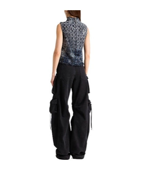 DIESEL® Sleeveless Turtleneck Zipup Top