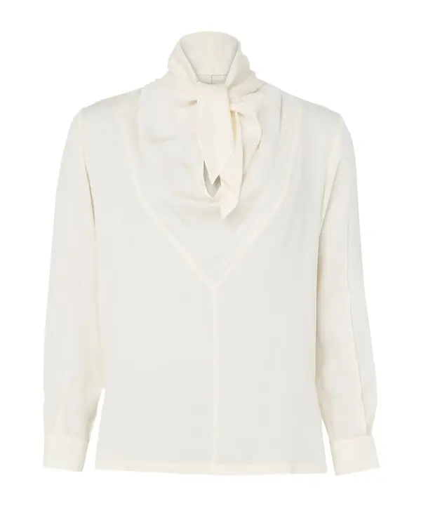 Max Mara Blouse With Pussycat Bow - White