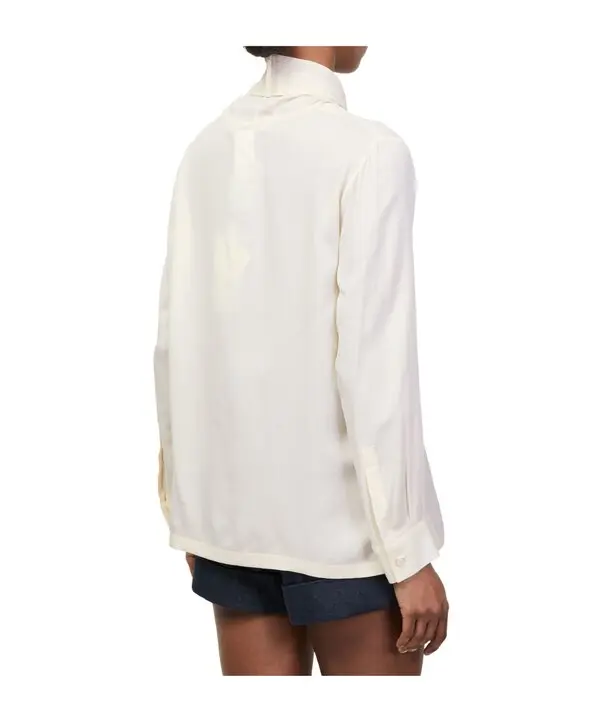 Max Mara Blouse With Pussycat Bow - White