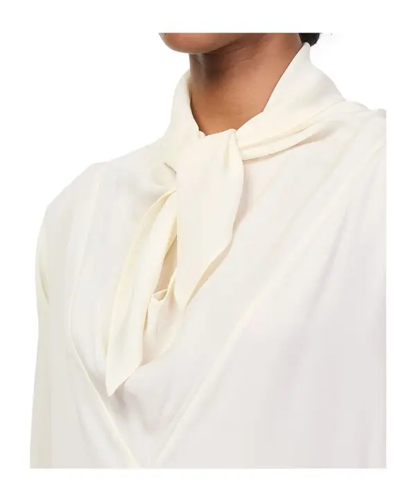 Max Mara Blouse With Pussycat Bow - White