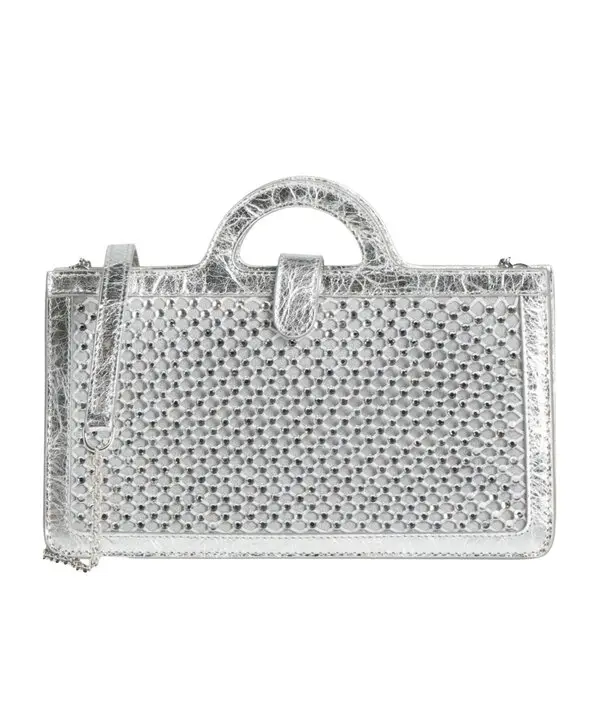Marni Compact Metallic Shoulder Bag - Silver