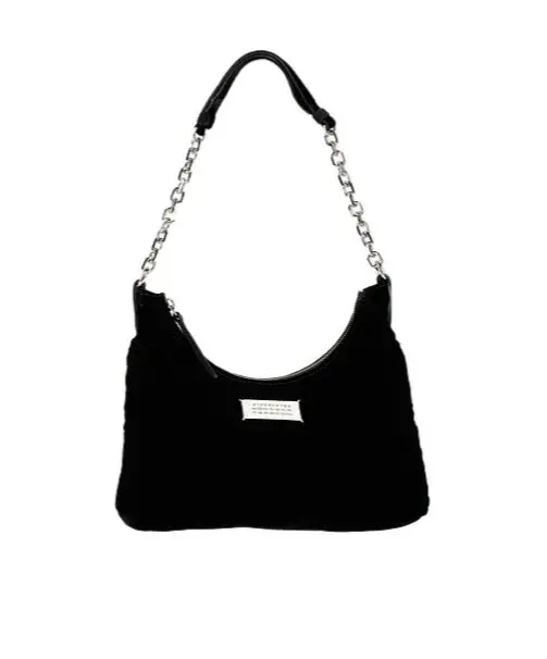 MAISON MARGIELA Velvet Medium-sized Single-shoulder Bag - Black
