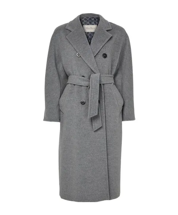 Max Mara Madame Belted Maxi Coat - Gray