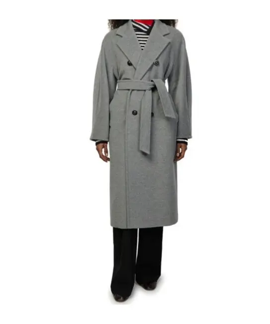 Max Mara Madame Belted Maxi Coat - Gray