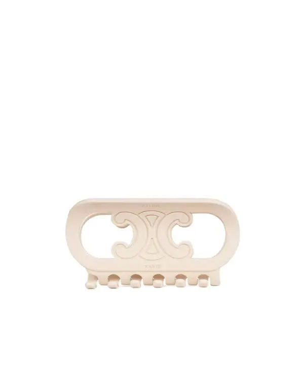 Celine Maillon Triomphe Hair Claw In Acetate And Steel - Ivory