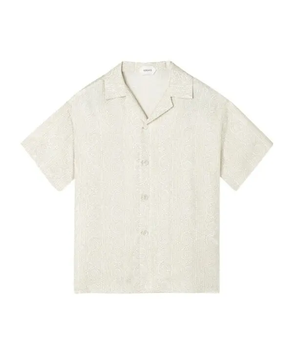 Versace Printed Silk Twill Shirt - Light Brown