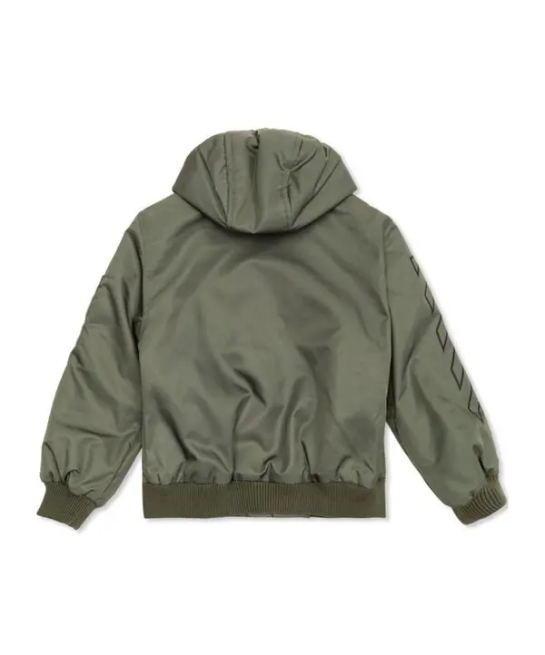 Off-White Logo-print Hooded Bomber Jacket
